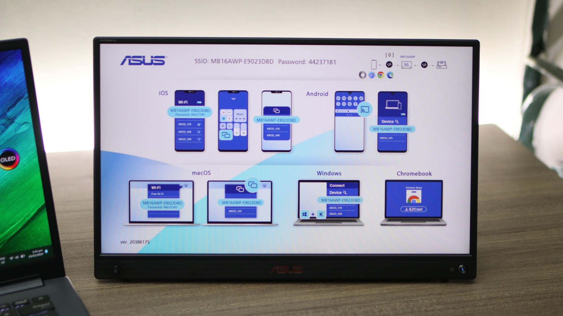 ASUS ZenScreen Go MB16AWP Wireless Portable Monitor - GLINT